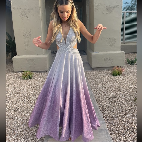 Dresses | Sparkly Sliver And Purple Prom Dress | Poshmark